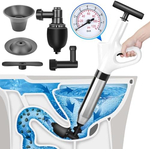 PLUNGE BLASTER Toilet Plunger,High Pressure Air Drainage Injector ...