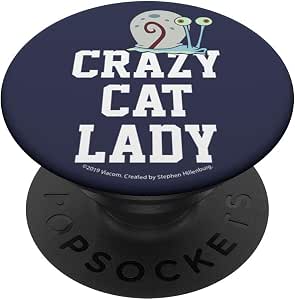 Amazon.com: SpongeBob SquarePants Gary Crazy Cat Lady PopSockets ...