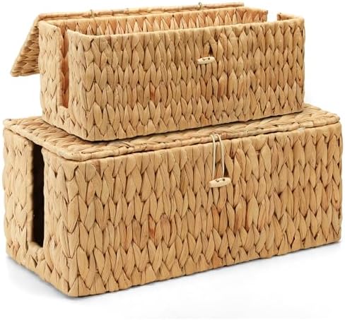 Amazon.com: Tidita Wicker Cable Management Box with Lid - 15 inch Cable ...