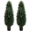 Amazon.com: Qeiuork 4FT Artificial New Cedar UV Resistant Shrub ...