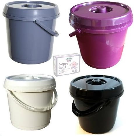 Ur Choice 14 Litre Nappy Bucket with Lid - Cream + 200 Nappy Bags Free ...