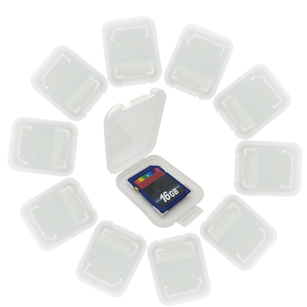 10 Pack Memory Card Plastic Storage Case Compatible with SD MMC / SDHC ...