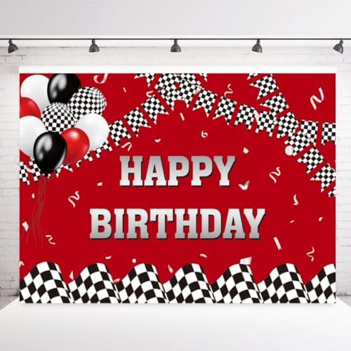 Amazon.com : INRUI Car Happy Birthday Photography Background Racing ...