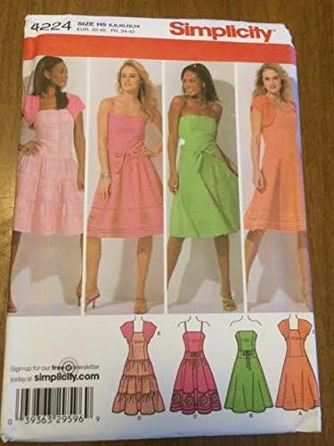 Amazon.com: Simplicity 4224 Sewing Pattern, Misses' Petite Dress with ...