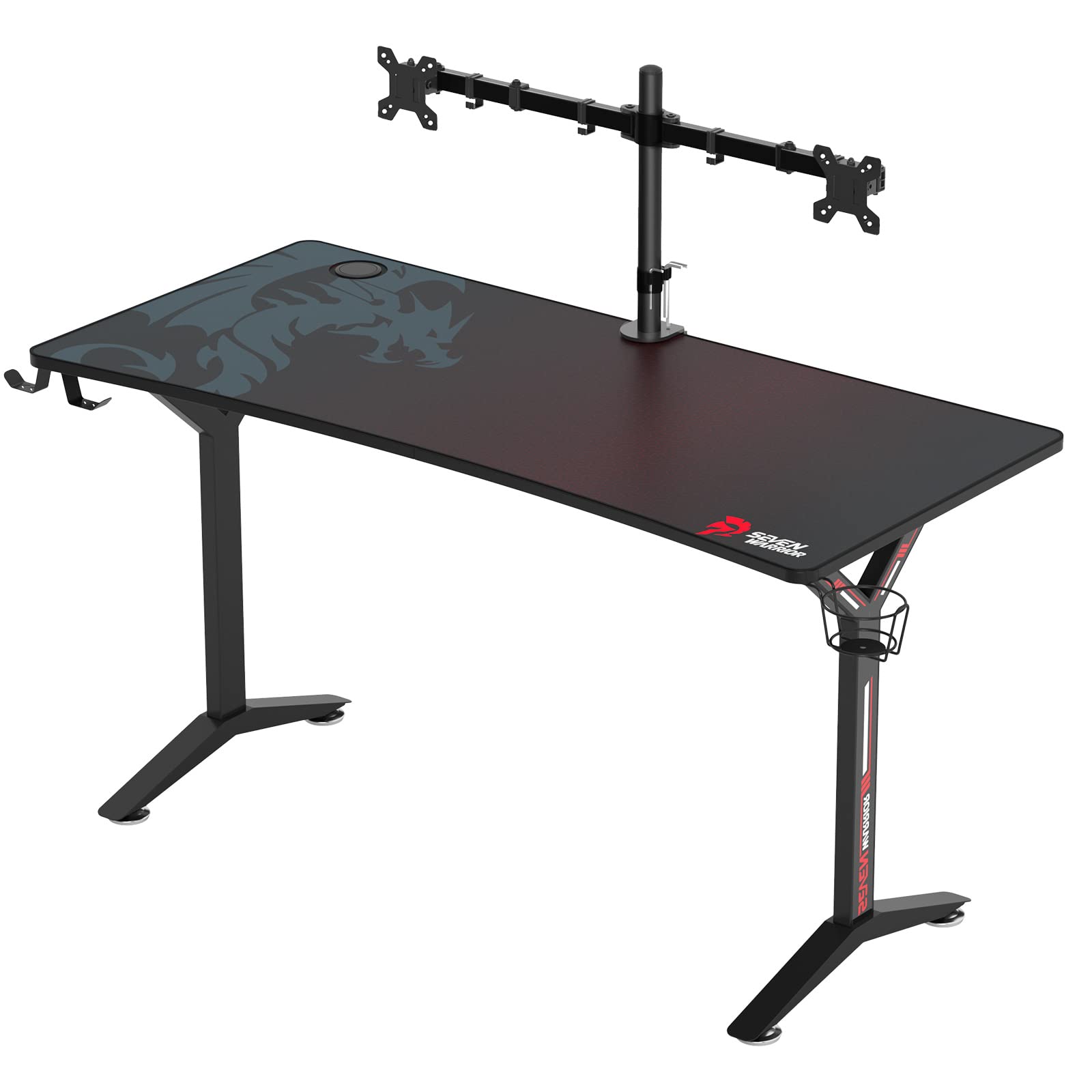 Buy SEVEN WARRIOR Gaming Desk 55INCH With Dual Monitor Carbon Fiber buy-seven-warrior-gaming-desk-55inch-with-dual-monitor-carbon-fiber