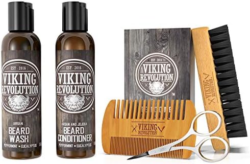 Amazon.com : Viking Revolution Beard Brush and Comb Set with Beard ...