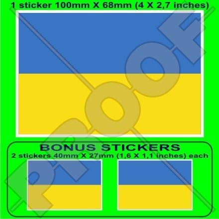UKRAINE Ukrainian Flag, Ukrayina 4" (100mm) Vinyl Bumper Sticker, Decal ...