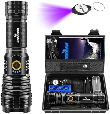 Shadowhawk Led Torch Light Rechargeable, 10000 Lumens Flash Light Torch ...