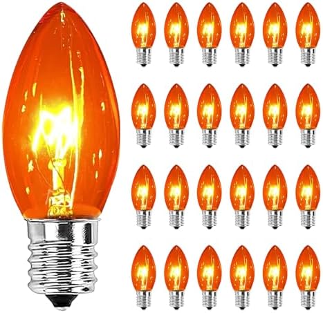 Creative Hobbies® Transparent Orange C7 Light Bulbs - 7 Watt, Steady ...