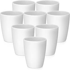 Amazon.com: Ziliny 8 Pcs White Melamine Cups 9 Oz/ 270 ml Plastic Coffee Mug Melamine Tea Cups ...