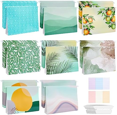Amazon.com : 32 Colored Hanging File Folders with Tabs and Inserts, 8 ...