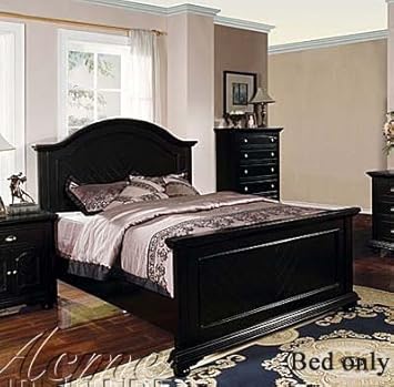 Amazon.com: Eastern King Size Bed Contemporary Style Black Finish ...