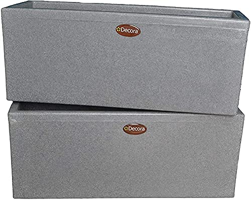 Glossy Floratine Planter(Stone Grey)(Small)(Pack of 2)(ST 50) (With ...