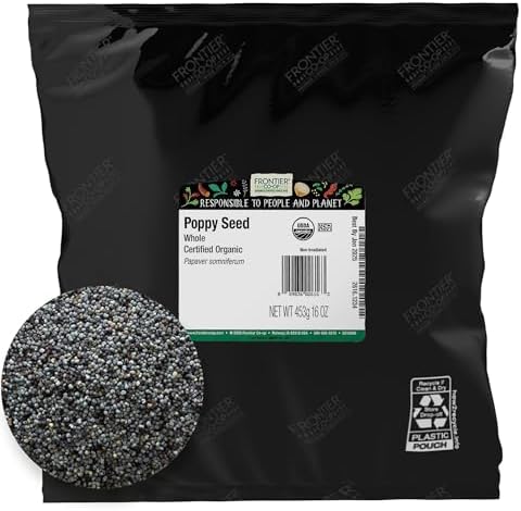 Amazon.com : Frontier Co-op Organic Whole Poppy Seed 1lb - Bulk Bag of ...