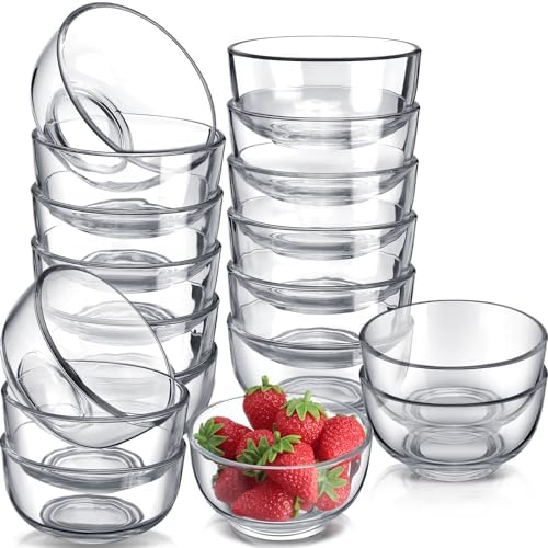 Amazon.com: Uiifan 18 Pcs 8 oz Glass Bowls Set 4.45 Inch Clear Small ...