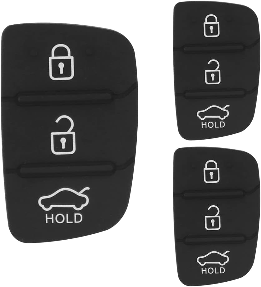 Stickerboy 3-Button Car Key Rubber Buttons Black Button Pads Remote ...