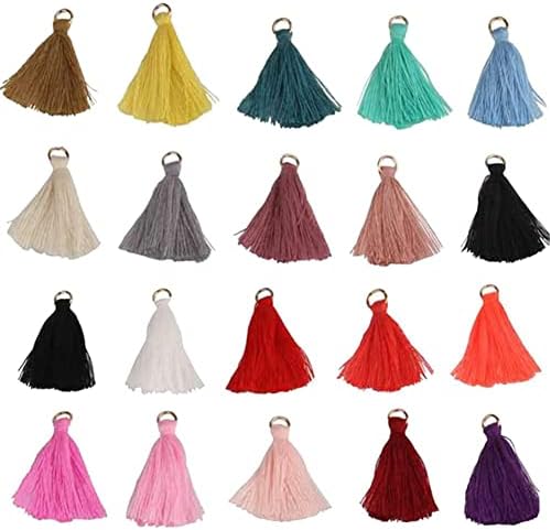 100 PCS Gold Tassels, 13cm/ 5 inch Mini Craft Tassels Silky Floss ...