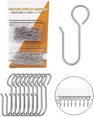 Metal Curtain Hooks for Drapes - 100 Pack Drapery Track Hangers, S ...