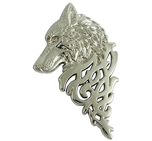 Buy Ammvi Creations Silver Stark Wolf Impressive Big and Bold Brooch ...