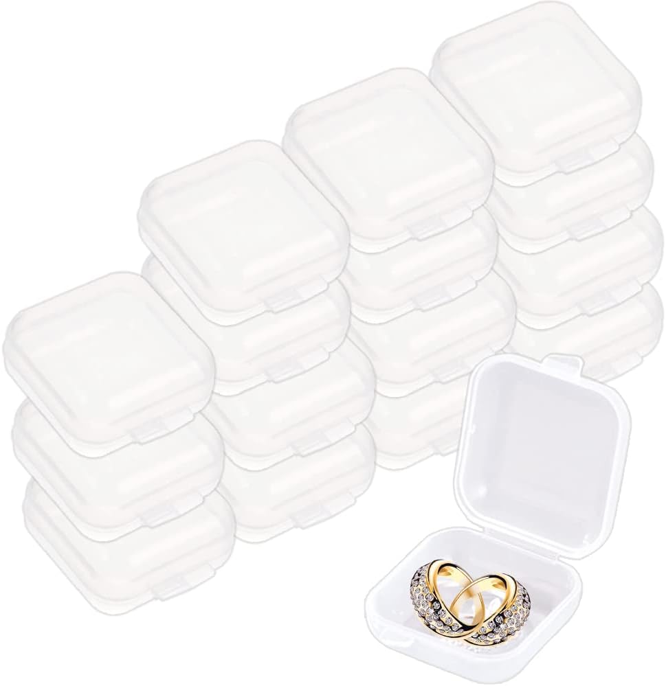 YIMIKE Mini Clear Jewelry Box,16Pcs Small Plastic Storage Transparent ...