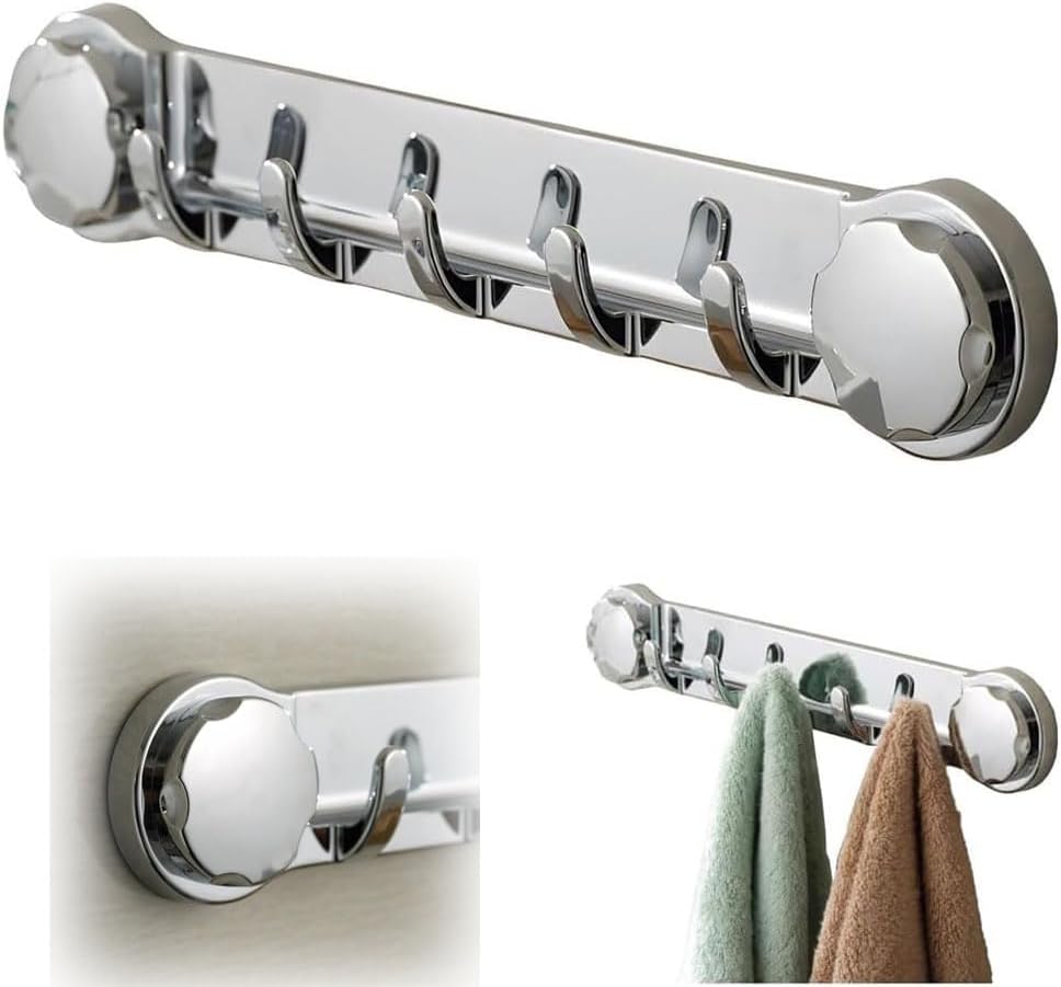 Pfleliey Multifunctional Bathroom Wall Hooks, Adhesive Towel Hooks ...