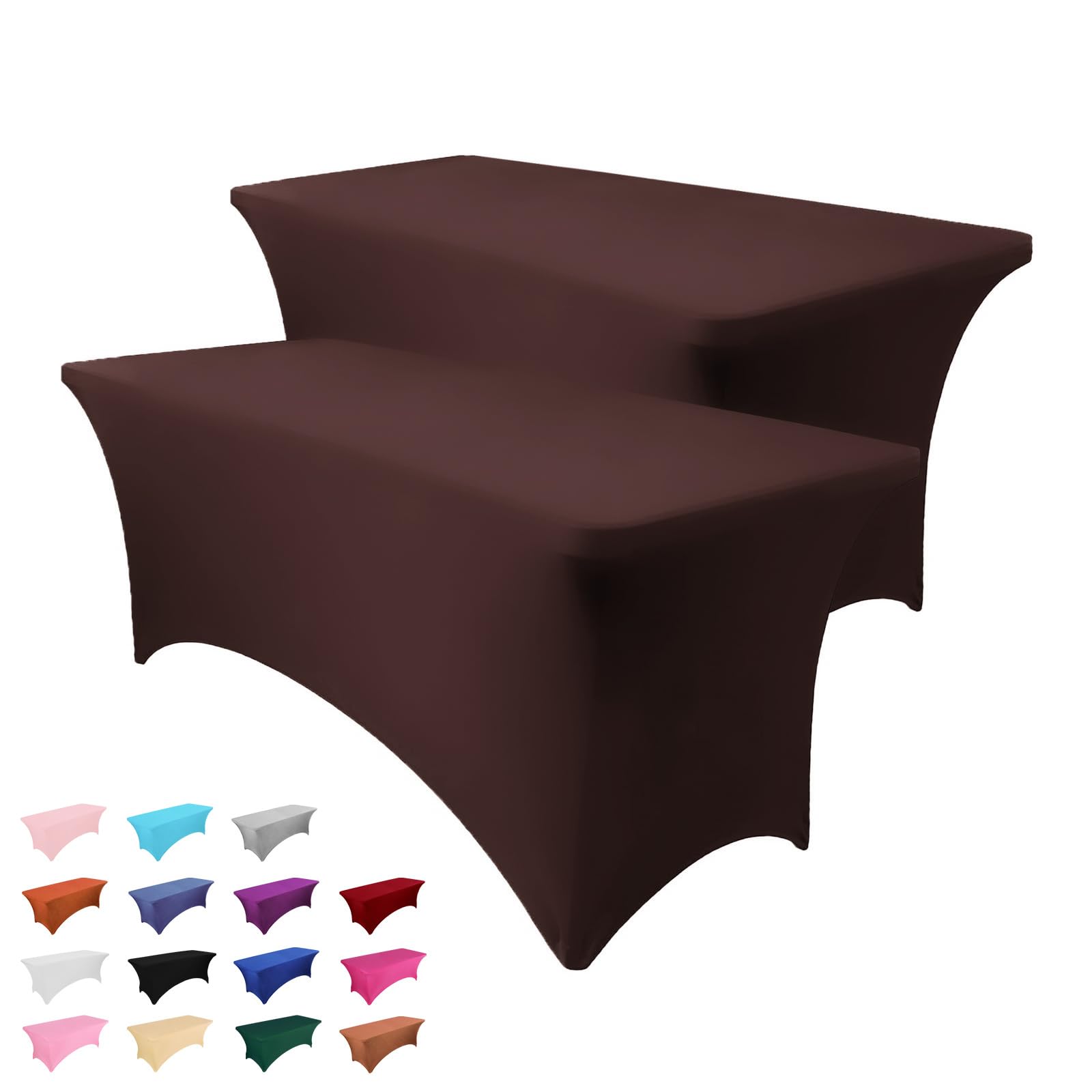 Amazon.com: Heochy 2 Pack 6FT Coffee Brown Table Cloth for Rectangle ...