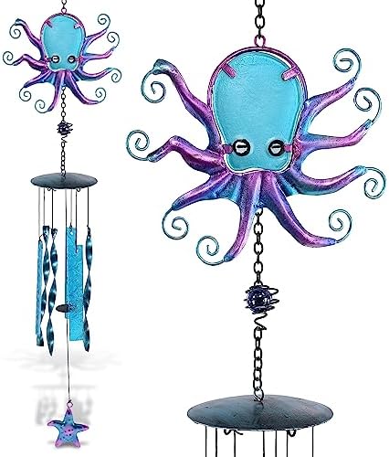 Amazon.com : CoTa Global Octopus Wind Chime - Handmade Glass and Metal ...