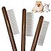Amazon.com : 3 Pack Solid Wood Cat Combs,Flea Lice Comb with Rounded ...