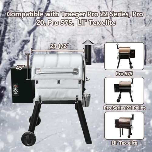 GLARETEX Insulation Blanket for Traeger Pro 22 Series, Pro 20, Pro 575 ...
