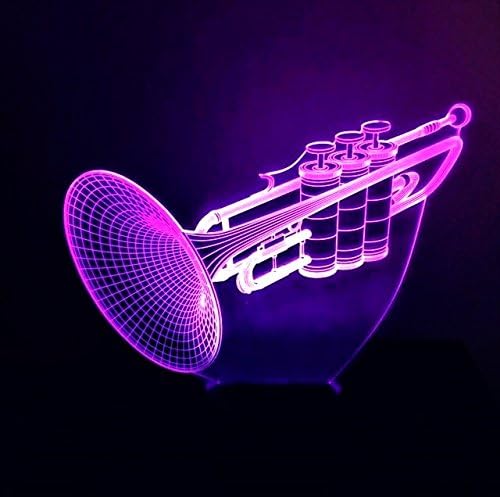 Amazon.com: 3D LED Night Light - Trumpet Light - Trumpet Lamp - 7 ...