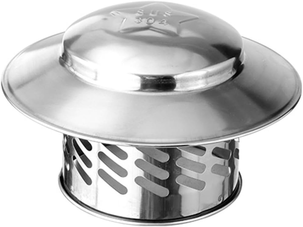 Emiif Chimney Cowl Bird Guard Stainless Steel Rain Cap Flue Pipe Cover ...