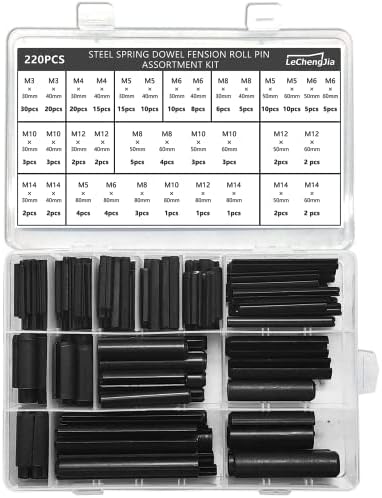 Slotted Spring Pin Roll Pins Assortment Set Steel Split Spring Dowel ...