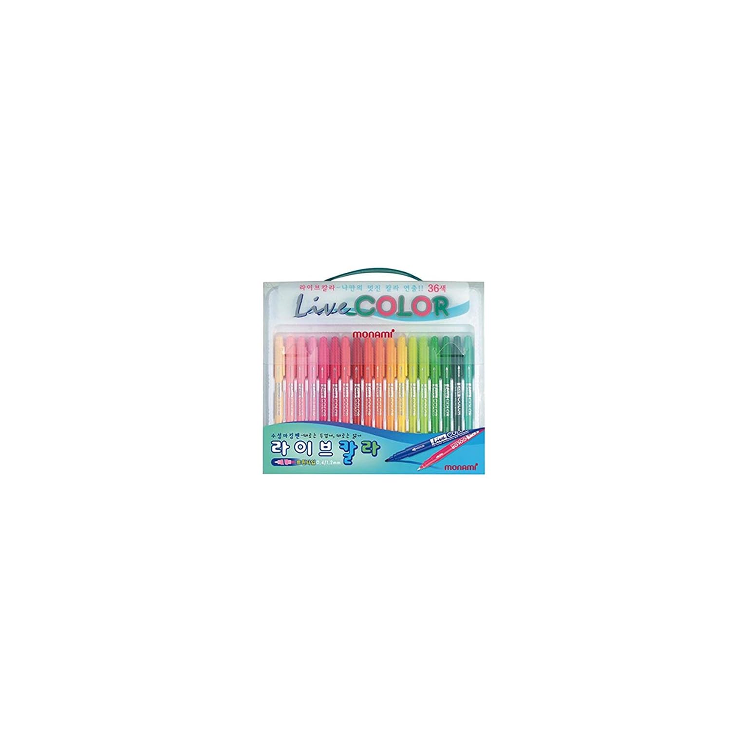MONAMI LIVE COLOR Water-Based Twin Marker, Fine & Bullet Dual Tip ...