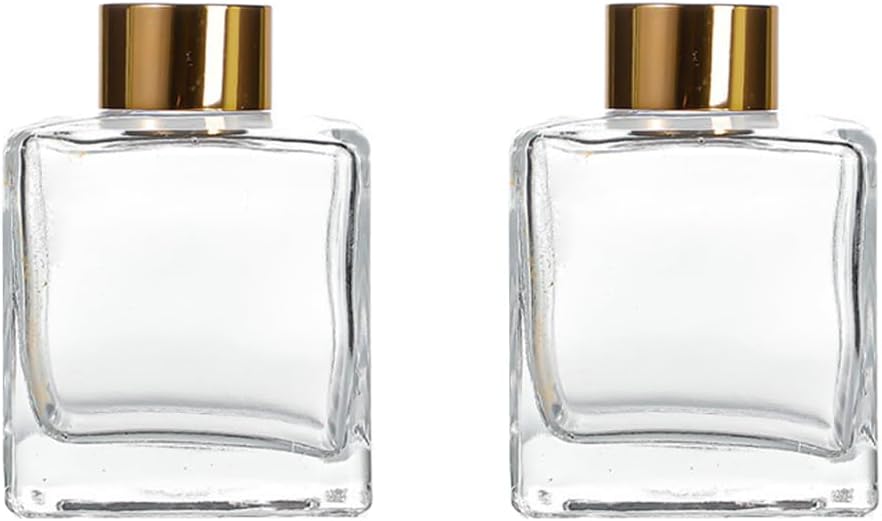 Amazon.com: VANTOBEST 2PCS 50ml/1.7oz Glass Diffuser Bottle with Gold ...