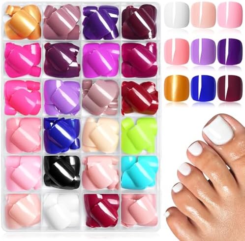 Amazon.com: LuckForever 576pc Press on Toenails Women Toe Fake Nail ...