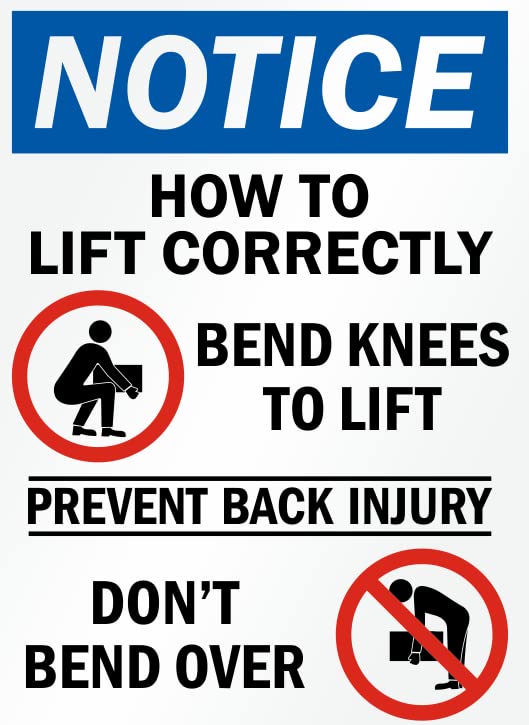 Notice How to Lift Correctly Signage Board, Foam Board Fixed with PVC ...