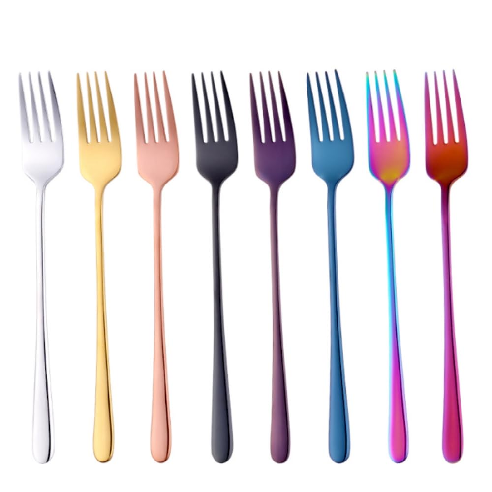 Amazon.com: BISDARUN Stainless Steel Salad Fork Set of 8, Mirror ...