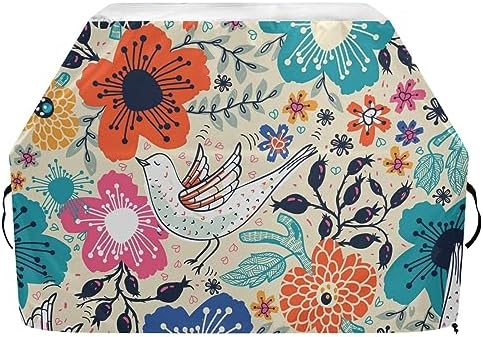 Amazon.com : GOODOLD Colorful Flowers Birds Grill Cover for Outdoor ...