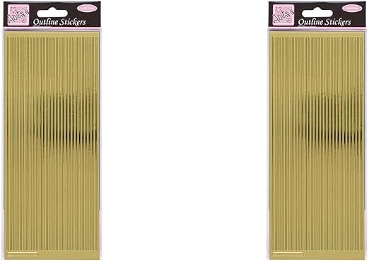Anita's Straight Line Borders Outline Stickers - Gold, 10.3 x 0.05 x 27 ...