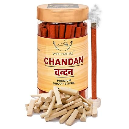 Wish Nature Chandan Flavour Dhoop Sticks for Pooja, Pack of 200 Gm Dhup ...