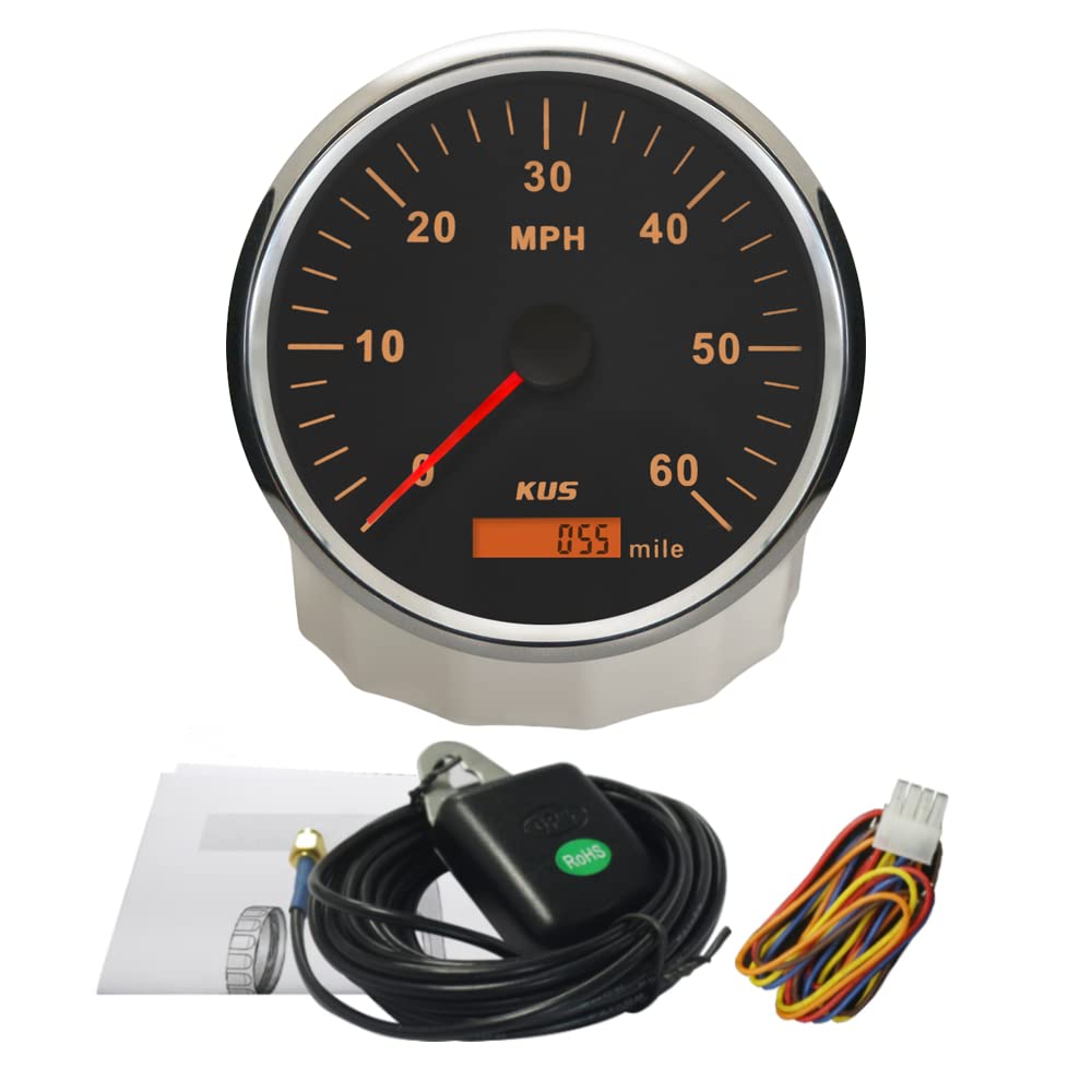 KUS Waterproof 60MPH GPS Speedometer Gauge Kit Odometer with GPS ...