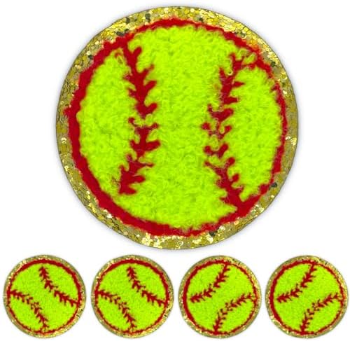 Amazon.com: SaktopDeco 12 PCS Yellow Baseball Patch Chenille Patches ...