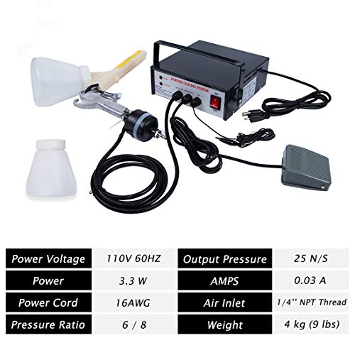 Paint Gun, TBVECHI Powder Coating System Machine Electrostatic Powder ...