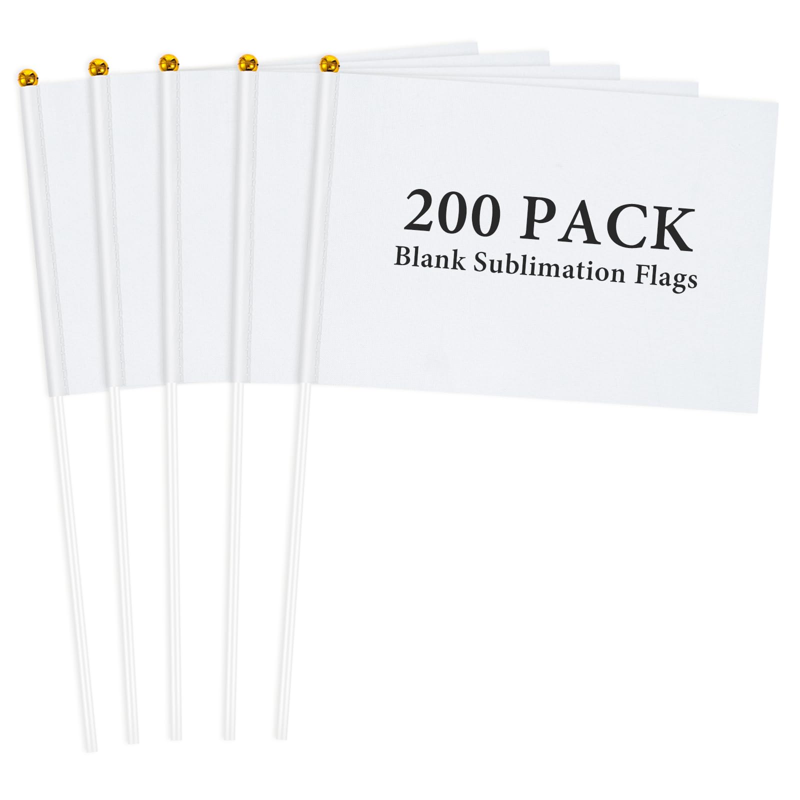 Amazon.com : 200 Pcs White Blank Sublimation Mini Flags Solid White ...