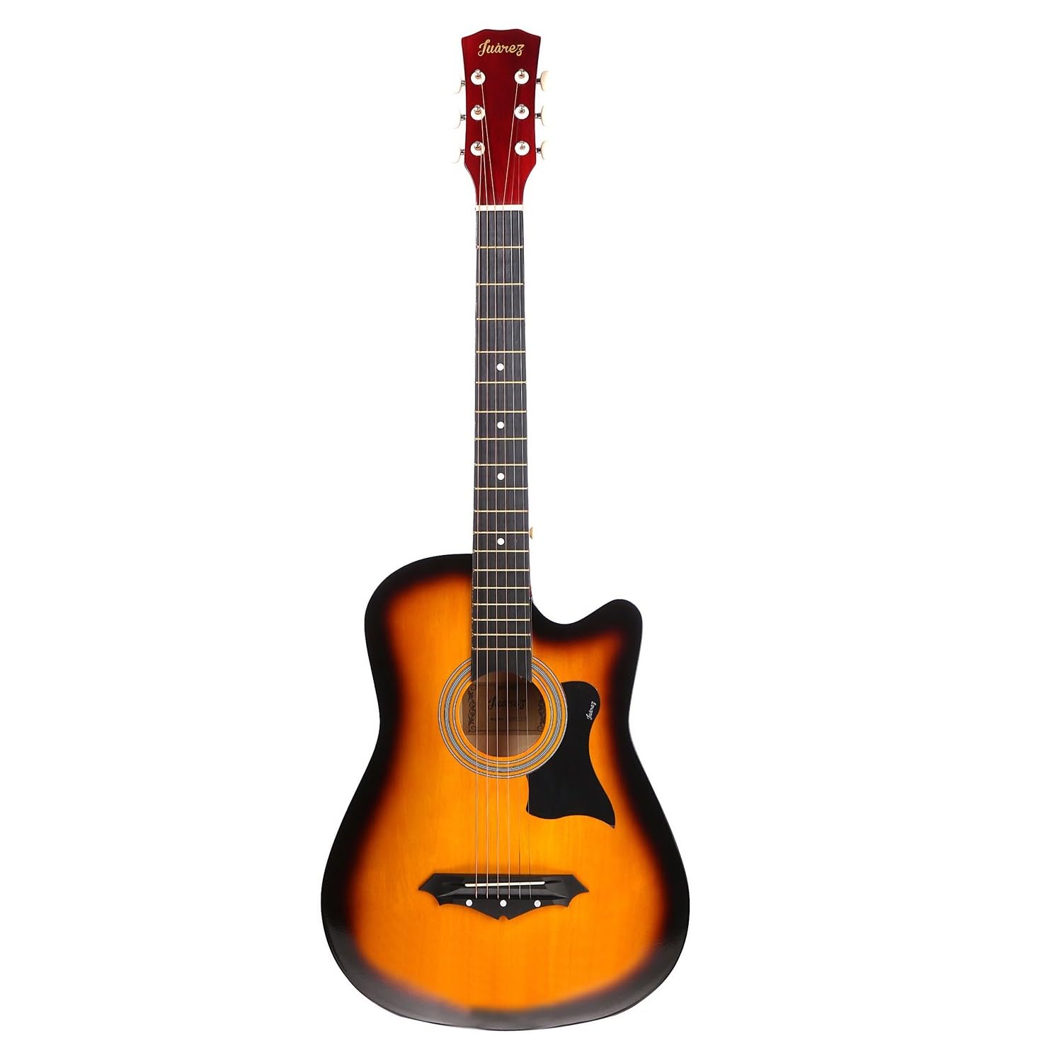 JUAREZ JRZ38C/3TSNA Engineered Wood Acoustic Guitar, 38 Inch Cutaway ...