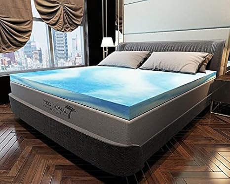 Amazon.com: Red Nomad Gel Memory Foam Mattress Pad 3 Inch - Queen Size ...
