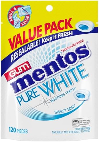 Amazon.com : Mentos Pure White Sugar-Free Chewing Gum With Xylitol ...
