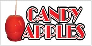 Amazon.com : Candy Apples Concession Decal Caramel Apple cart Signs ...