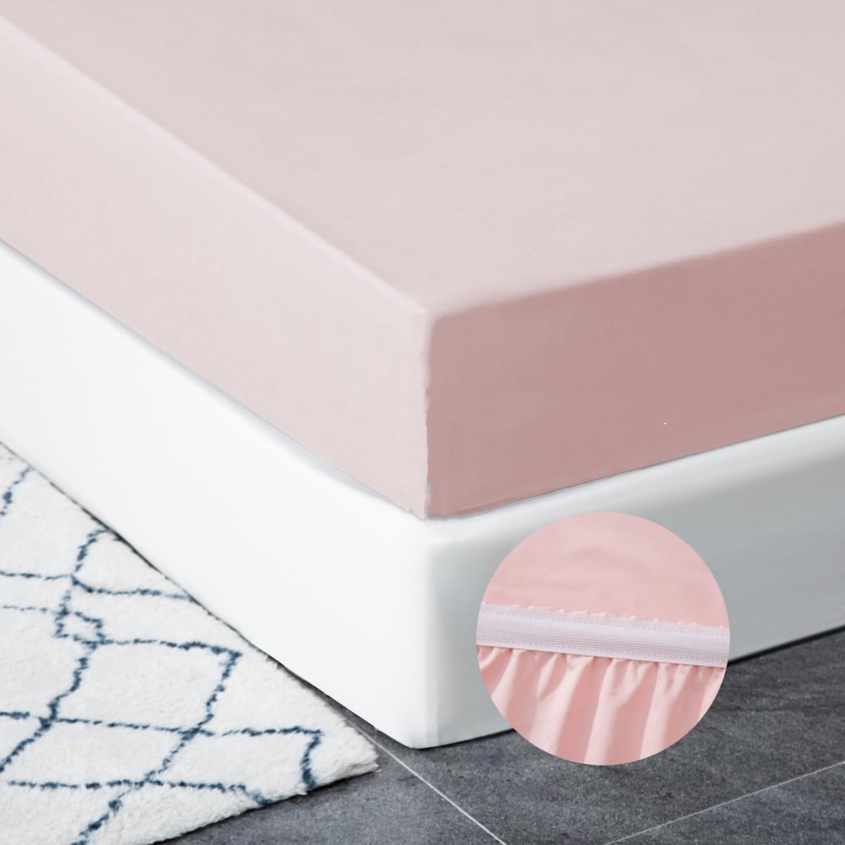 Amazon.com: Mohap Fitted Bottom Sheet Twin Deep Pocket Tight Fit Corner ...