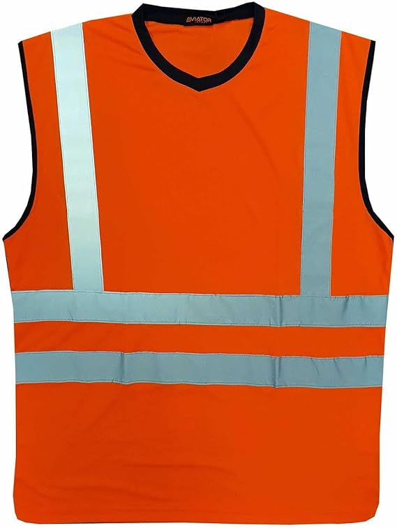 Silver® Hi Vis Viz Work Utility Sleeveless T-Shirt Warning Vest | High ...